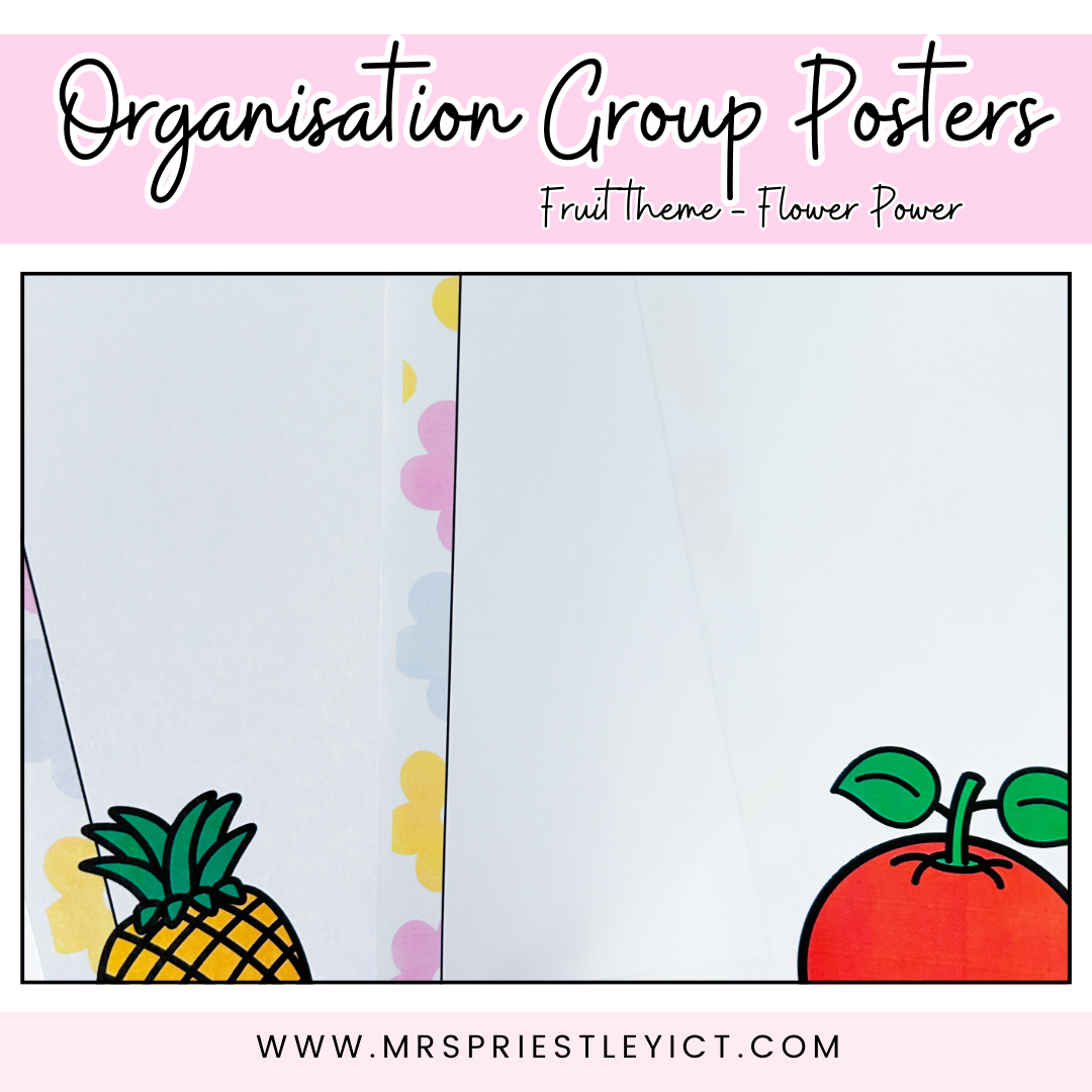 Organisation Group Posters (Fruit theme - Flower Power) – Mrs Priestley ICT