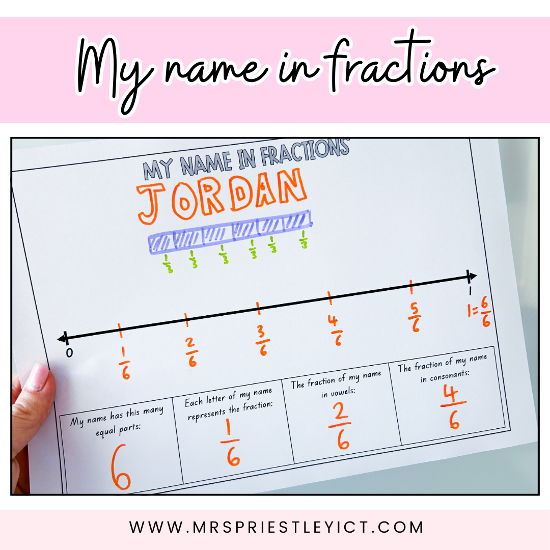 My name in fractions activity – Mrs Priestley ICT