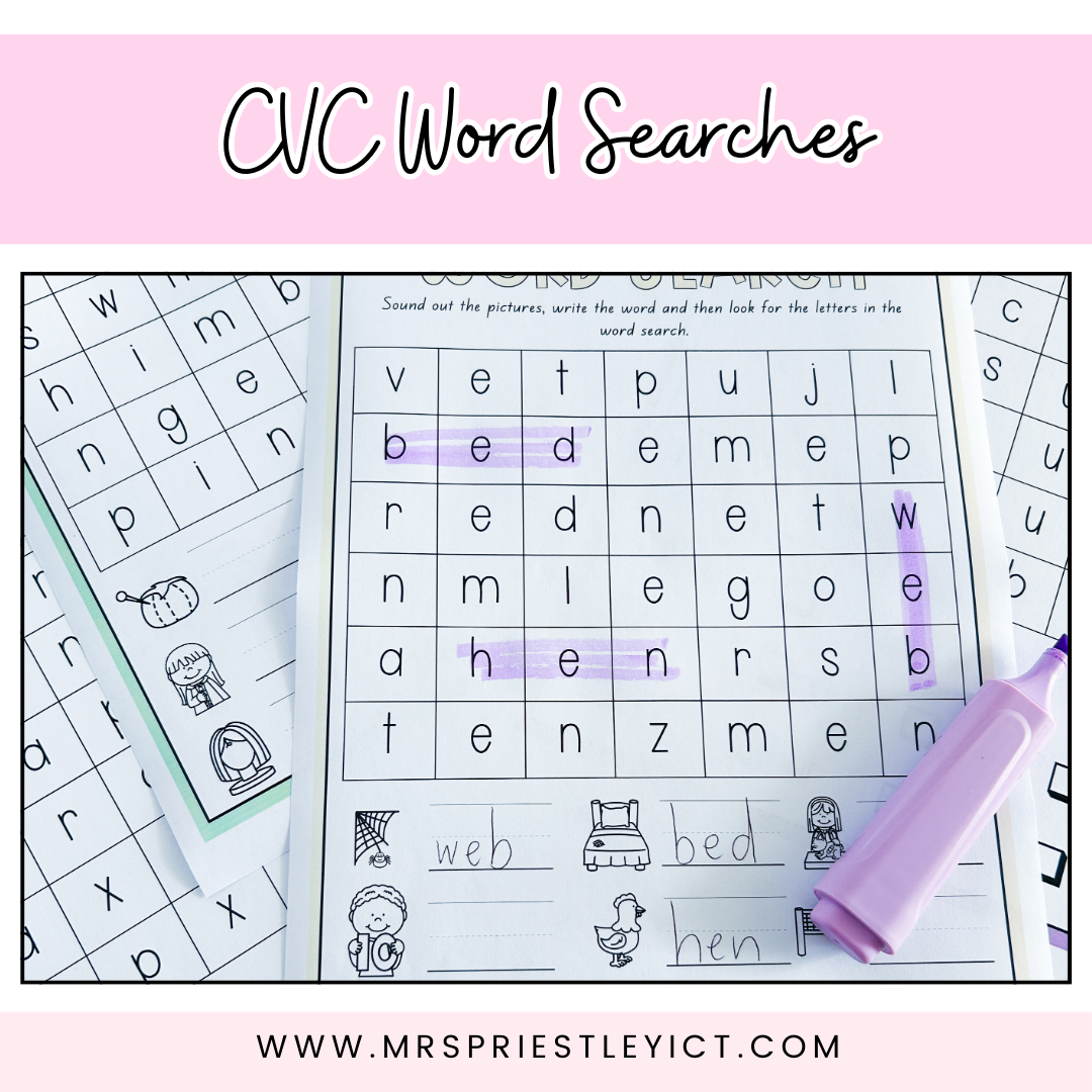 CVC Word Searches – Mrs Priestley ICT