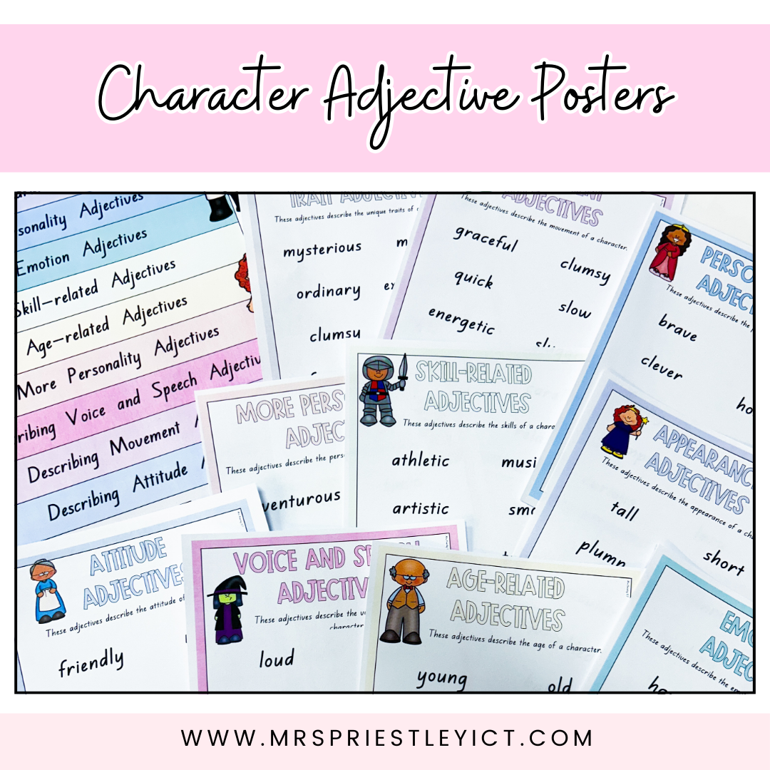 Character Adjective Posters – Mrs Priestley ICT