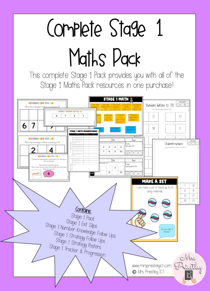 Complete Maths Stage 1 Pack Bundle – Mrs Priestley ICT
