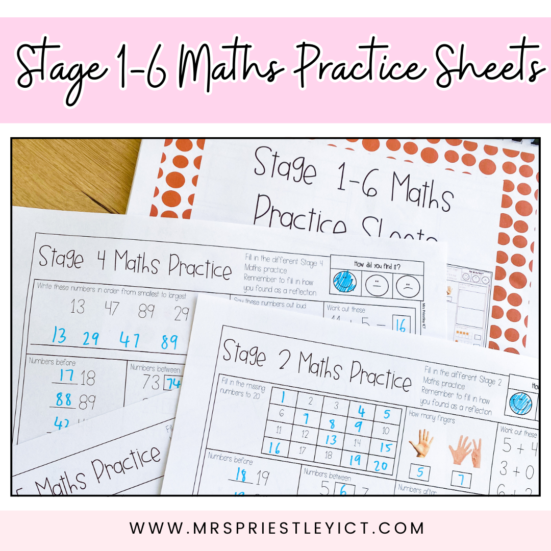 Stage 1-6 Maths Practice Sheets – Mrs Priestley ICT
