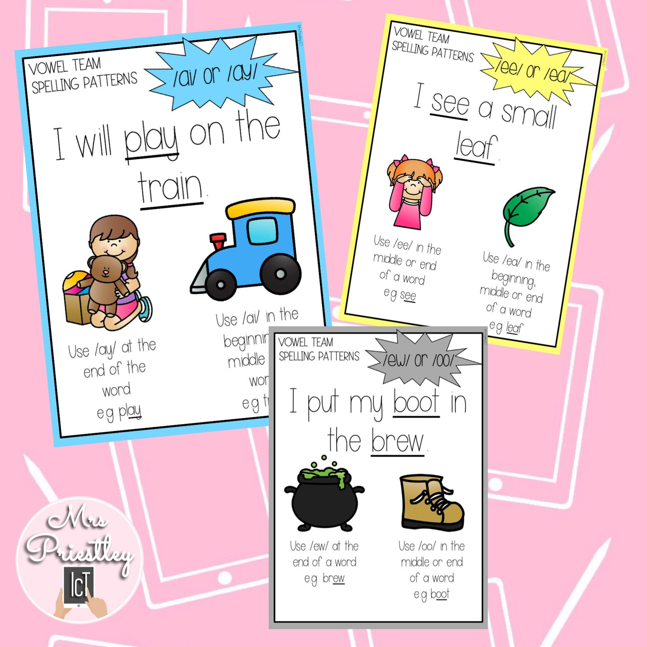 Vowel Team Spelling Pattern Posters – Mrs Priestley ICT